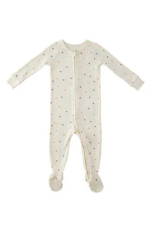 PEHR Pointelle Fitted Organic Cotton One-piece Footie Pajamas - Polka Dotty