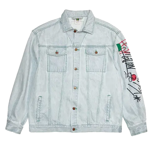 CROSS COLOURS Oversized Graffiti Denim Jacket
