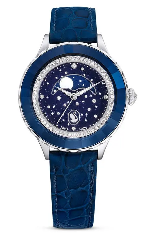 SWAROVSKI Octea Moon Strap Watch - Blue