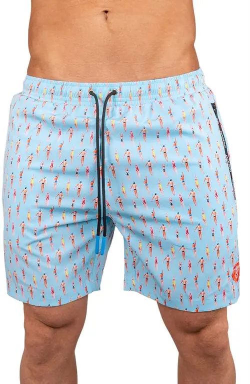 MACEOO Printed Swim Trunks - Blue