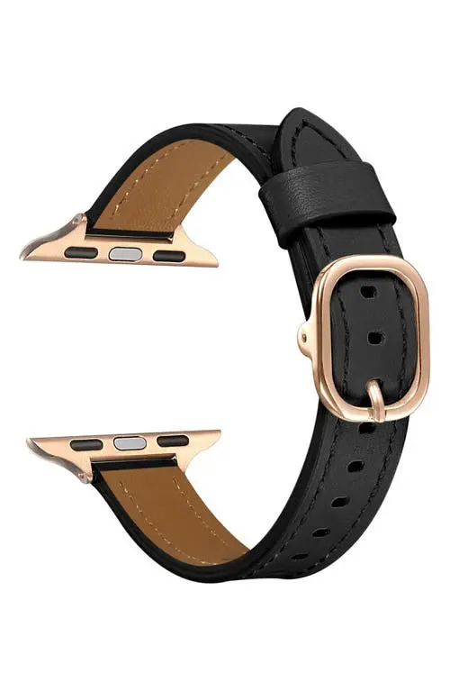 POSH TECH Leather Apple Watch Band - Black