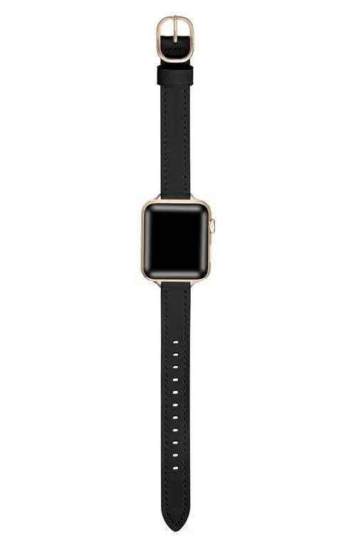 POSH TECH Leather Apple Watch Band - Black