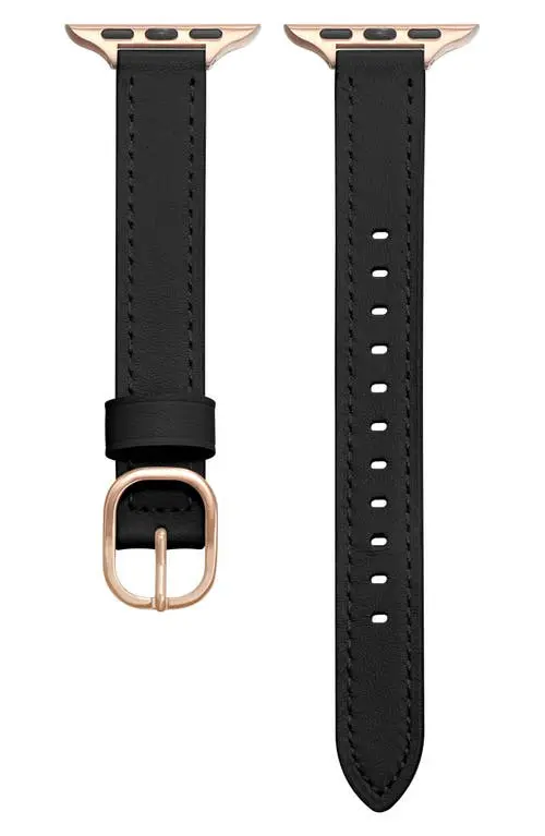POSH TECH Leather Apple Watch Band - Black
