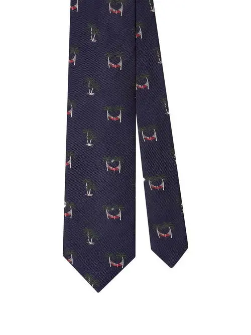 Robert Talbott Palm Hammock Necktie - Navy