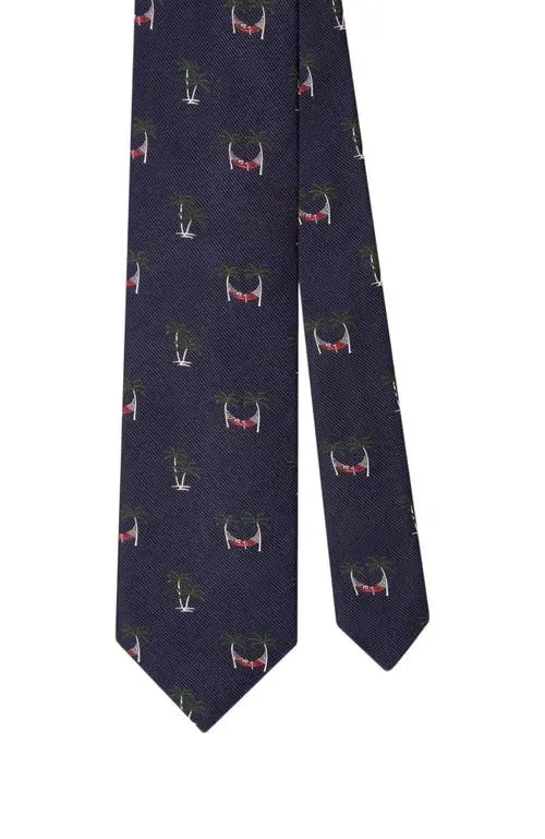 Robert Talbott Palm Hammock Necktie - Navy