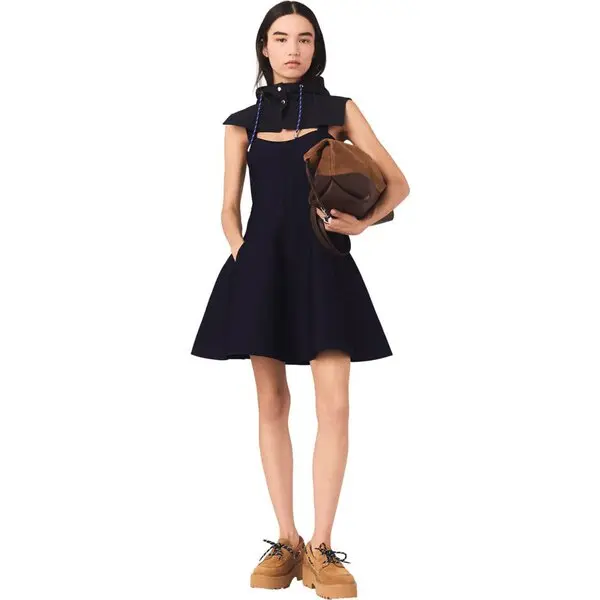 Maje Mini Knitted Babydoll Dress