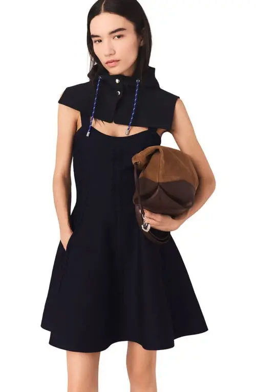 Maje Mini Knitted Babydoll Dress