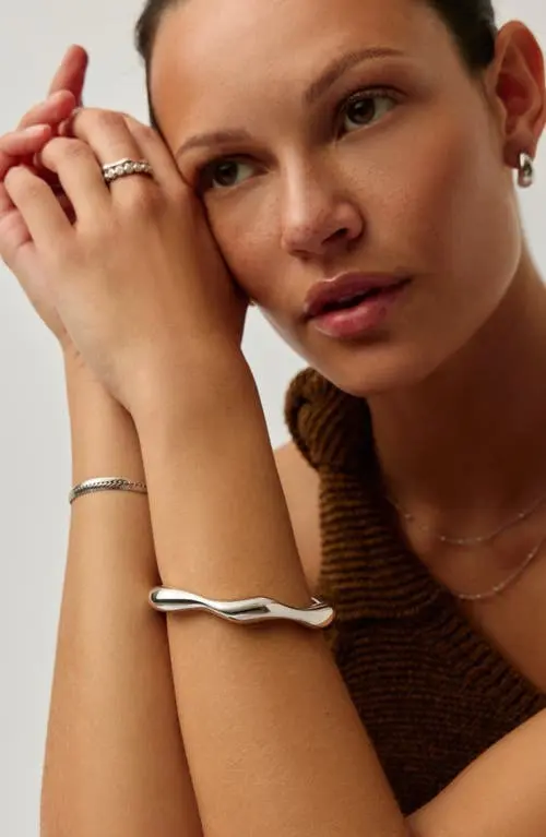 MISSOMA X Eny Lee Parker Puffy Open Cuff Bracelet - Silver