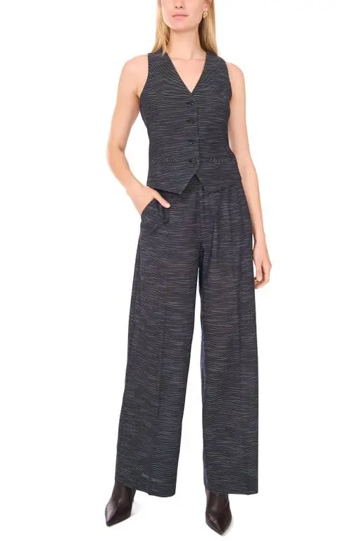 1.State Striped High-waist Wide-leg Pants
