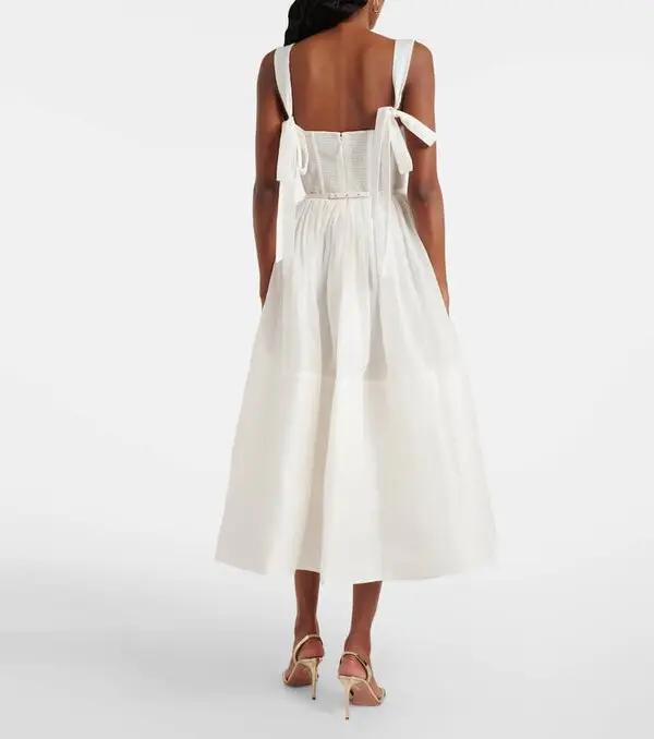 Zimmermann Dawning Linen And Silk Midi Dress