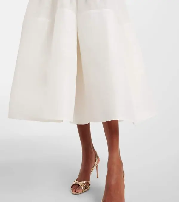 Zimmermann Dawning Linen And Silk Midi Dress In White - 20% Off |  Editorialist