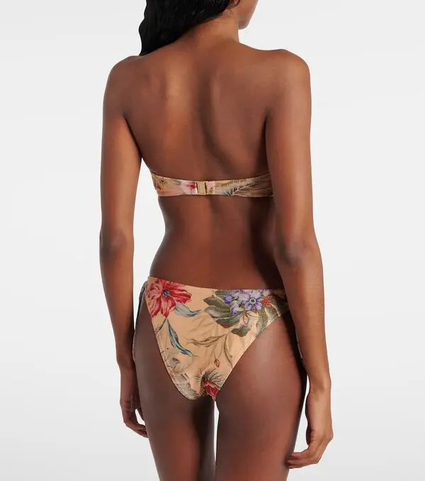 Zimmermann Coco Bow-detail Floral Bikini Bottoms