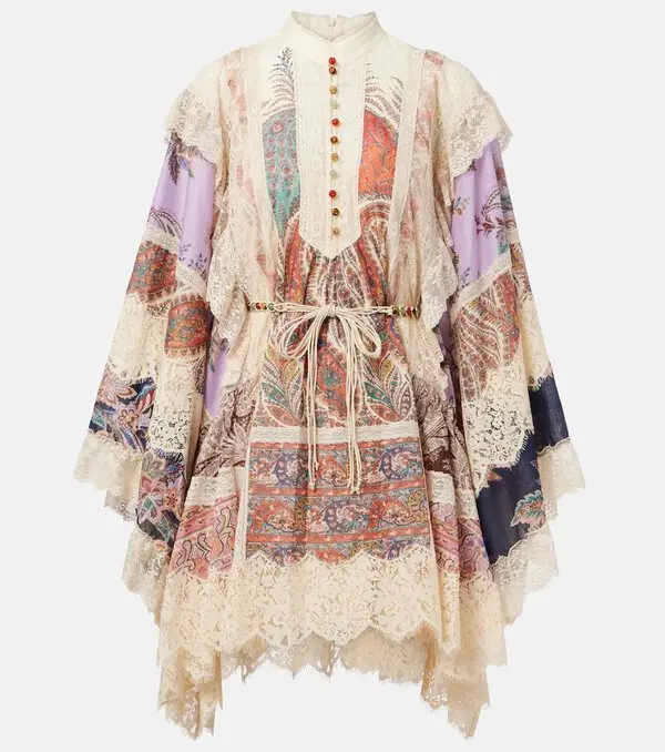 Zimmermann Rhiannon Embroidered Floral Mini Dress - Multicoloured