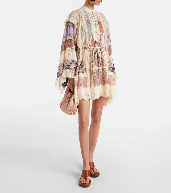 Zimmermann Rhiannon Embroidered Floral Mini Dress - Multicoloured