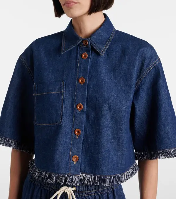 Zimmermann Rhiannon Fringed Denim Shirt
