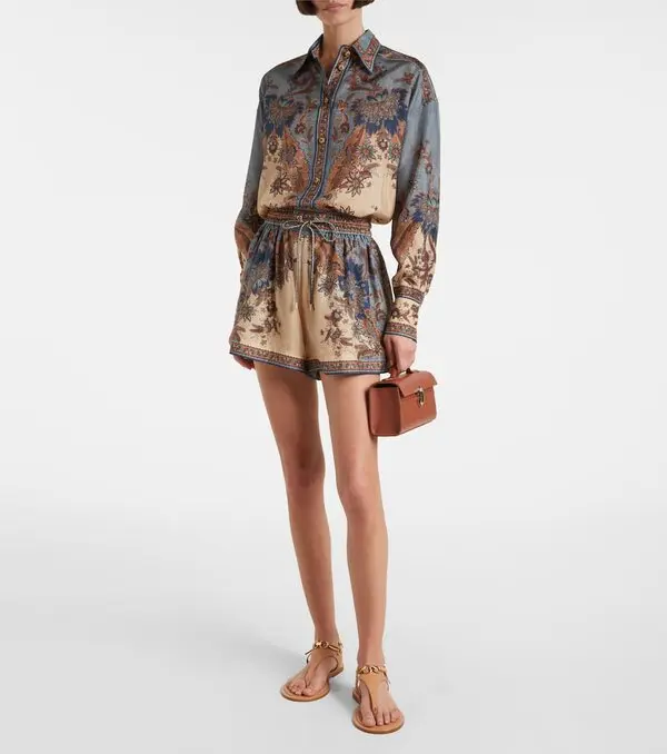 Zimmermann Paisley Silk Shorts