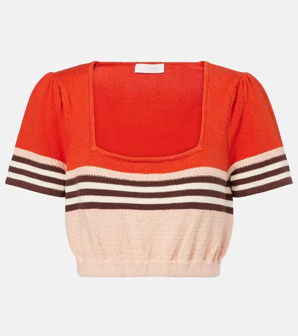 Zimmermann Ascension Knitted Cotton-blend Top