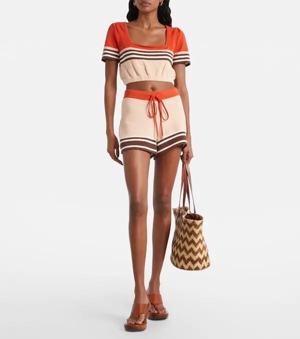 Zimmermann Ascension Knitted Cotton-blend Top