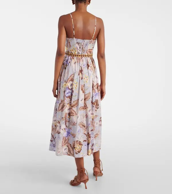 Zimmermann Rhiannon Floral Cotton Bustier Dress