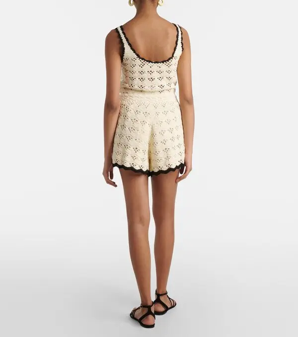 Zimmermann Rhiannon Crochet Cotton Shorts - White