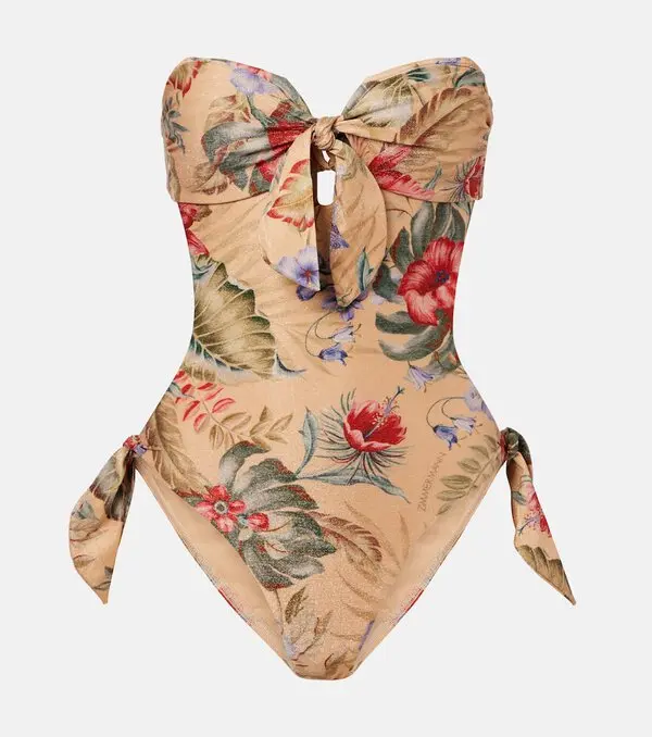 Zimmermann Coco Bow-detail Floral Swimsuit - Multicoloured