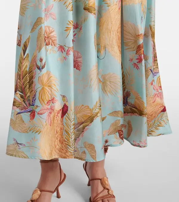 Zimmermann Ascension Billow Floral Silk Maxi Dress - Blue