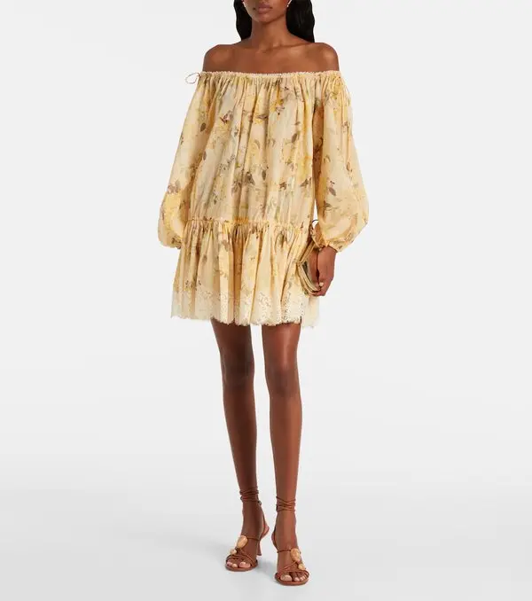Zimmermann Floral Semi-sheer Cotton Minidress