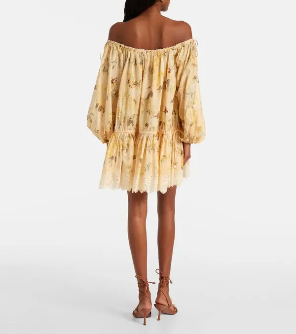 Zimmermann Floral Semi-sheer Cotton Minidress