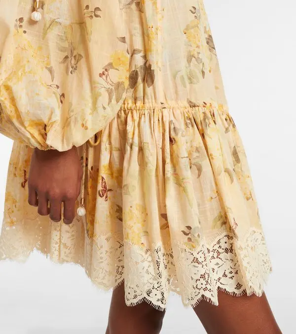 Zimmermann Floral Semi-sheer Cotton Minidress