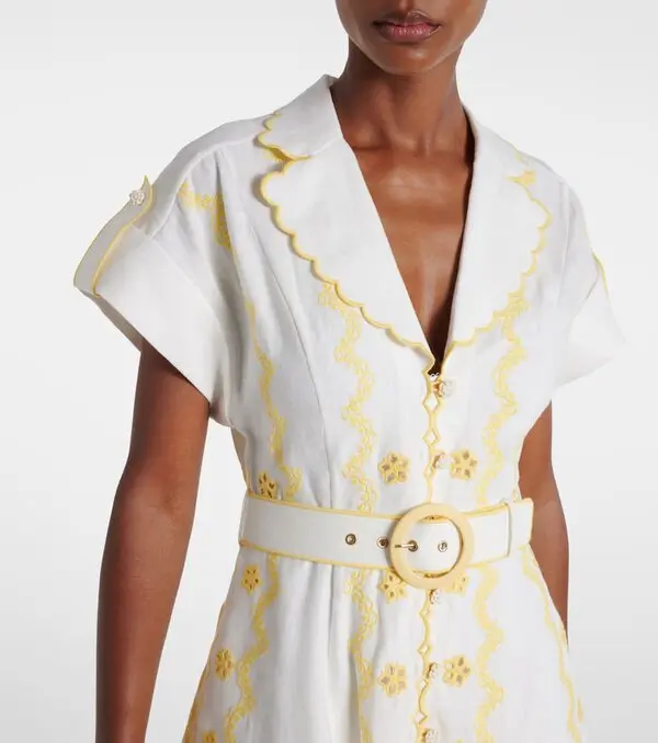 zimmermann white and gold dress Hypnotic Buttoned Midi Dress ZIMMERMANN Bianco main image 1