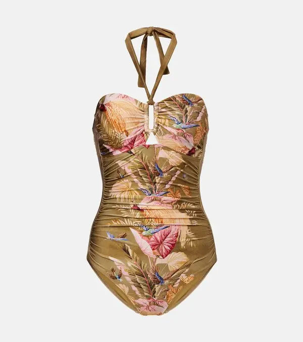 Zimmermann Ascension Floral Ruched Swimsuit - Multicoloured