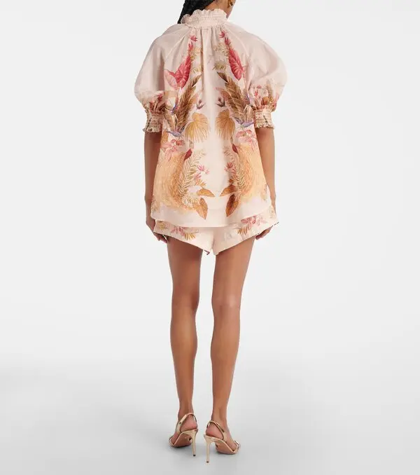 Zimmermann Ascension Shirred Floral Blouse