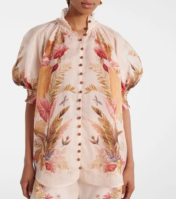 Zimmermann Ascension Shirred Floral Blouse