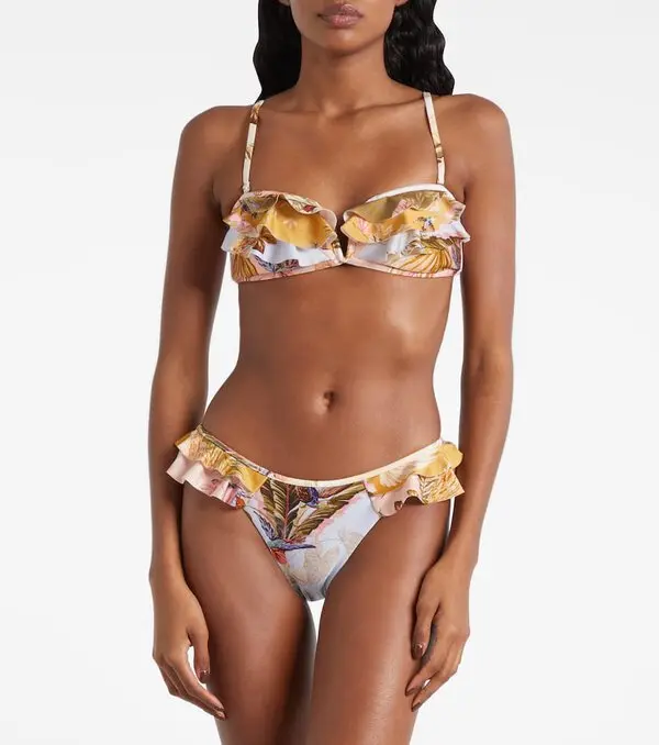 Zimmermann Ascension Floral Ruffled Bikini