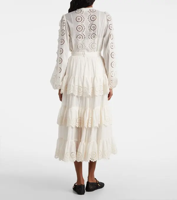 Zimmermann Lucky Midi Skirt - White