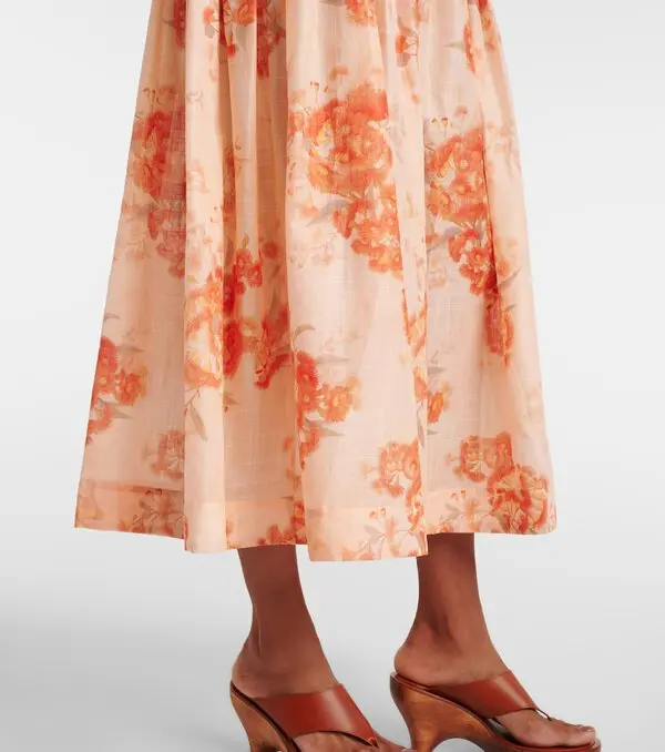 Zimmermann Cascadian Floral Strapless Midi Dress