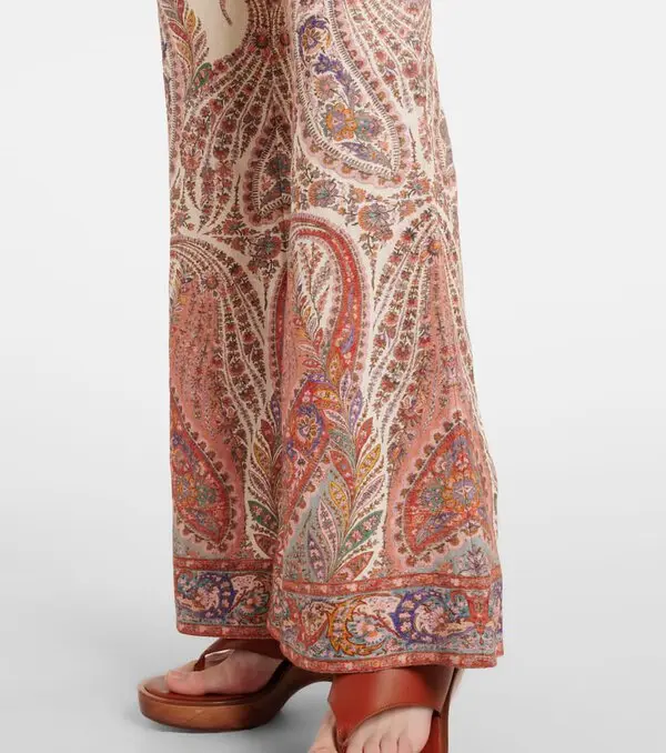 Zimmermann Paisley Linen Flared Pants