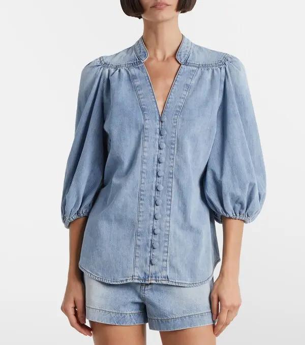 Zimmermann Lucky Denim Blouse - Blue