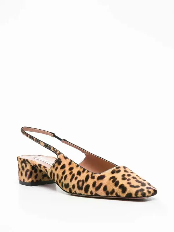 AQUAZZURA Leopard Print Slingback Pumps - Brown