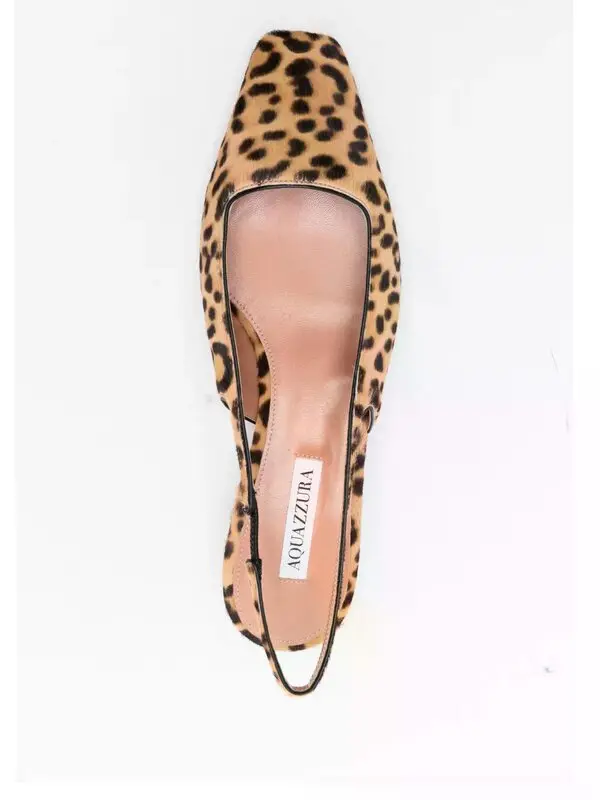 AQUAZZURA Leopard Print Slingback Pumps - Brown