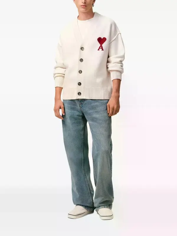 Ami De Coeur Wool Cardigan - Neutrals