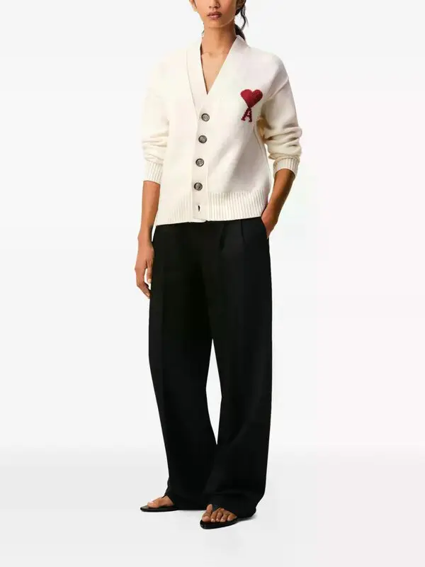Ami De Coeur Wool Cardigan - Neutrals