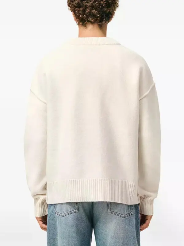 Ami De Coeur Wool Cardigan - Neutrals