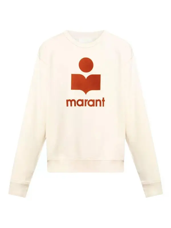 MARANT Logo-print Cotton Sweatshirt - Neutrals