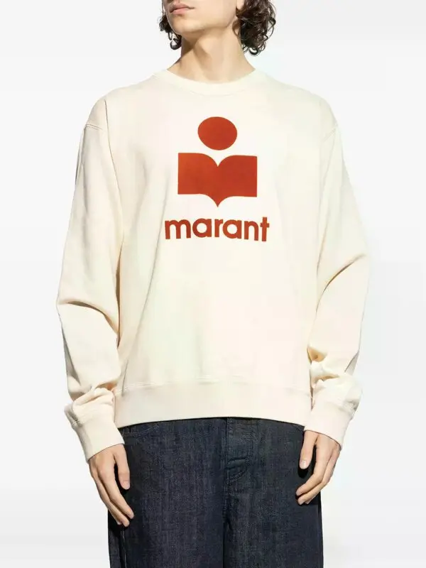 MARANT Logo-print Cotton Sweatshirt - Neutrals