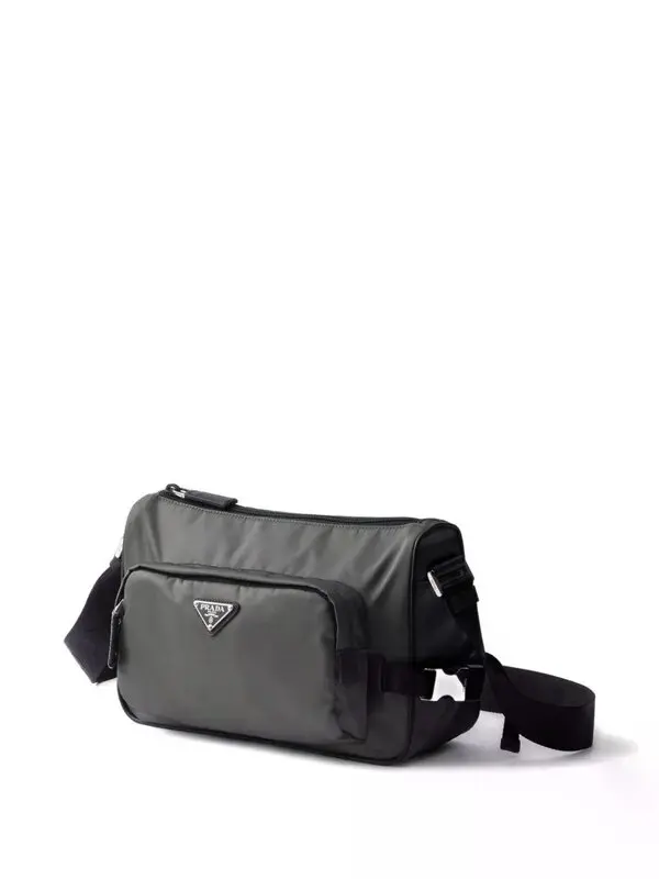Prada Triangle Logo Messenger Bag - Green
