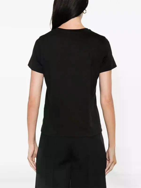 Moncler Embroidered-logo Cotton T-shirt - Black