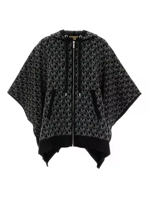 Michael Kors Hooded Logo-pattern Poncho