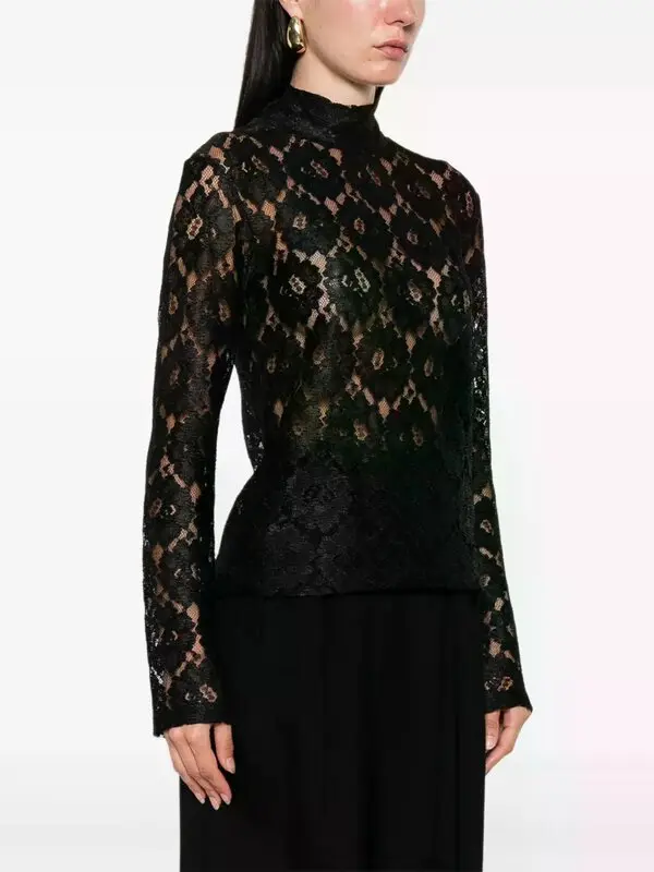 RÓHE Lace Mock-neck T-shirt