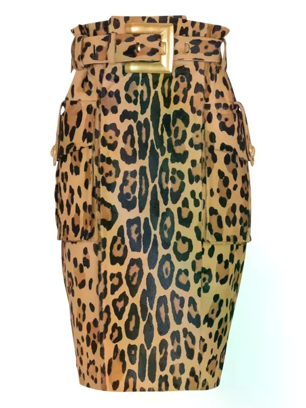 Balmain Leopard-print Wrap Skirt